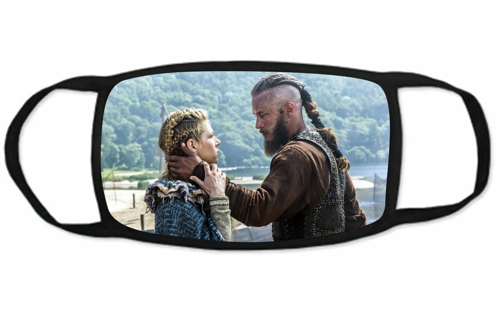 Маска защитная тканевая на лицо Vikings, Викинги №5, Взрослая - 20 на 12,5 см