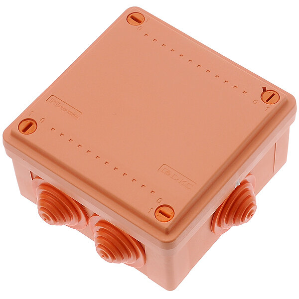 Коробка огнестойкая FSB11404 114х114х62 мм 4 клеммы 4кв. мм 6 вводов IP55 (ДКС)