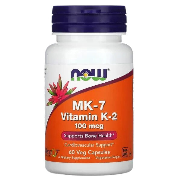 Витамин К2 МК-7 NOW MK-7 Vitamin K2 100 мкг 60 растительных капсул