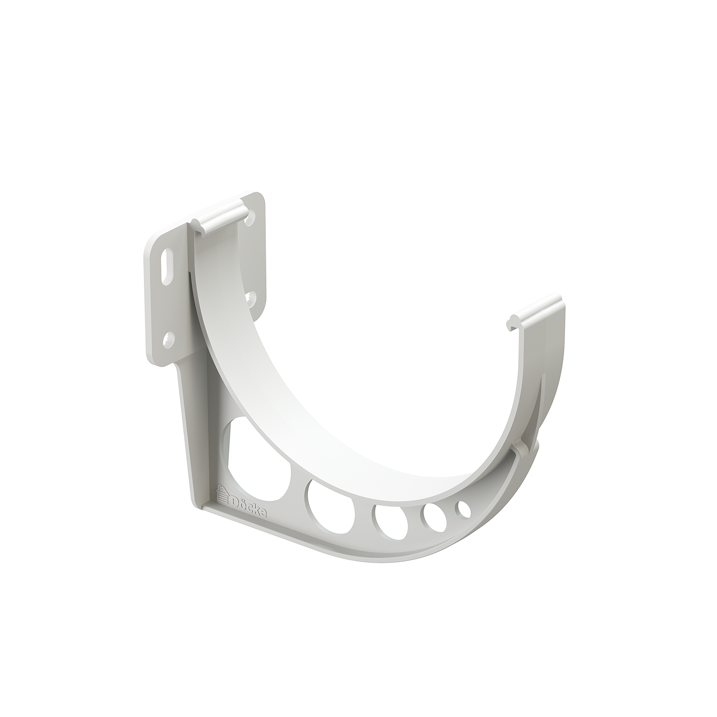 Docke STANDARD Кронштейн желоба 120 мм (Белый), диаметр трубы 80, толщина 1.65