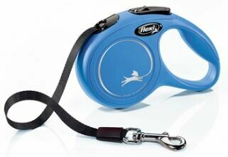 Flexi Рулетка-ремень Flexi для собак до 15кг, 5м, синяя (New Classic S tape 5m blue)