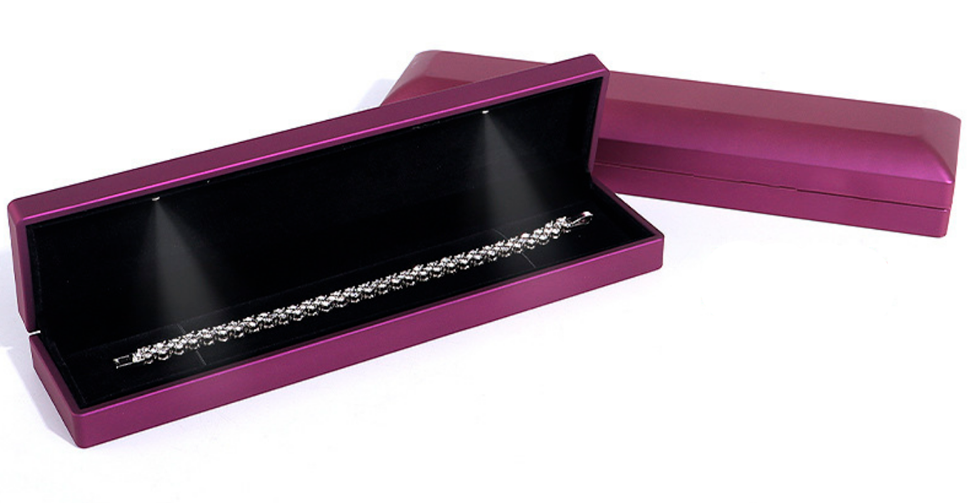 Футляр с подсветкой, подарочная коробка с подсветкой для цепочки, фиолетовый