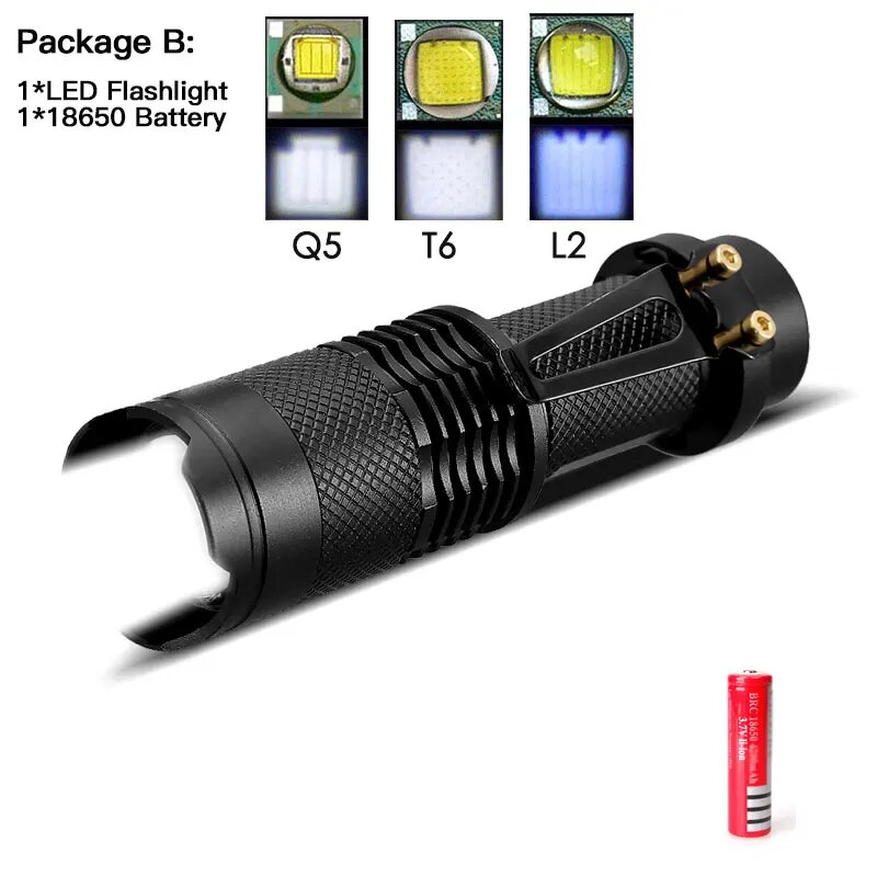 Фонарик XINYI 8000LM Q5/T6/L2 Q5-2000LM, Package B