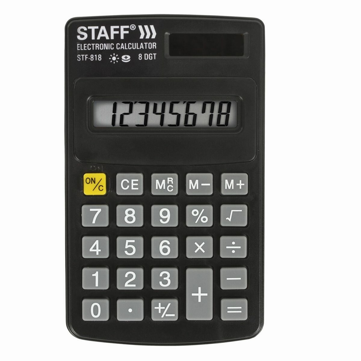 Калькулятор карманный Staff STF-818 (8-разрядный) черный (250142), 100шт.