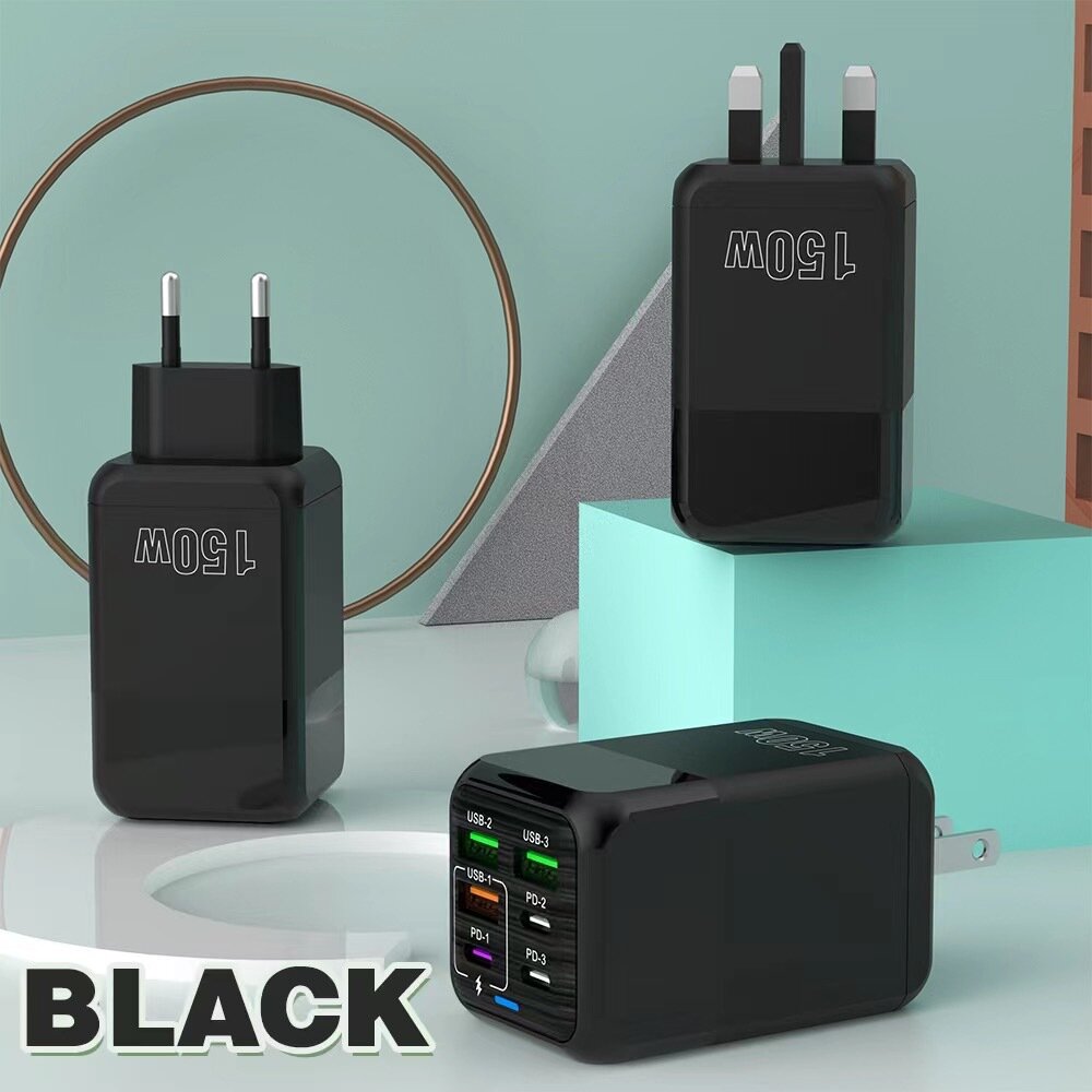 150W многоглотный зарядник 3USB+3PD телефон 6 и 1, заряжающий головку