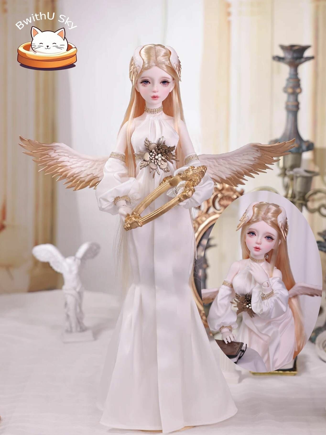 Uriel BJD 1 / 4 Фантастические ангелы Волшебное крыло Свято - греческая мифология MSD смоляные шаровальные куклы