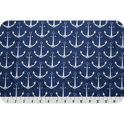 "PEPPY" Ткань муслиновая фасовка EMBRACE 100% хлопок 100 х 125 см Shannon Fabrics anchors cobalt