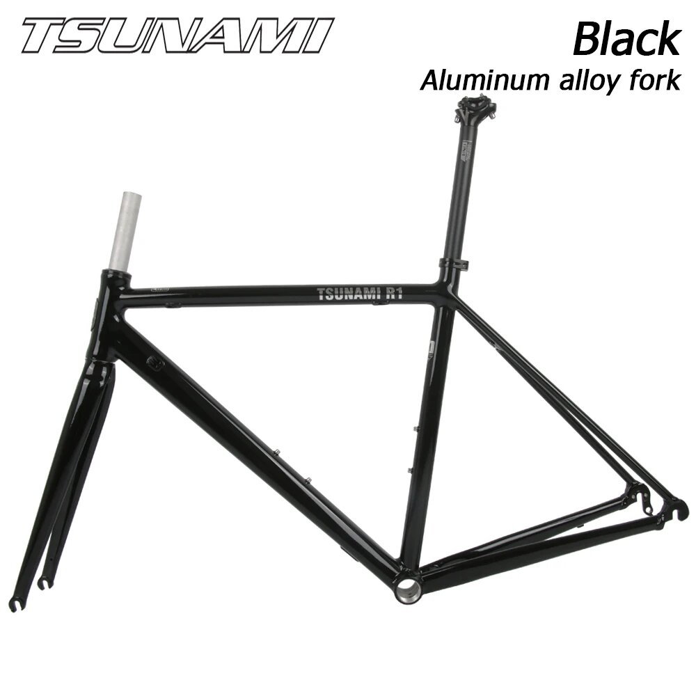 TSUNAMI R1 алюминиевая рама велосипеда 700C Черный, 53 см, B with seat tube