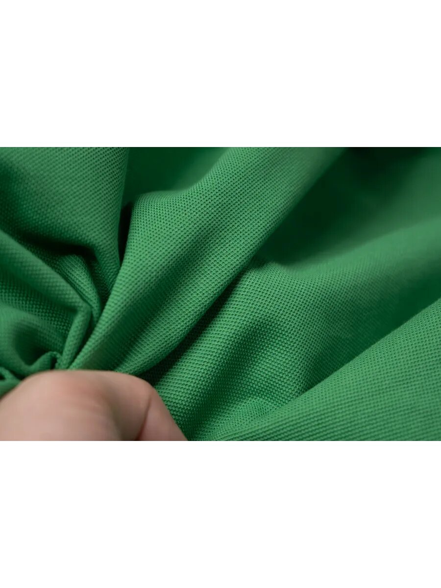 Ткань Трикотаж пике зеленый для поло