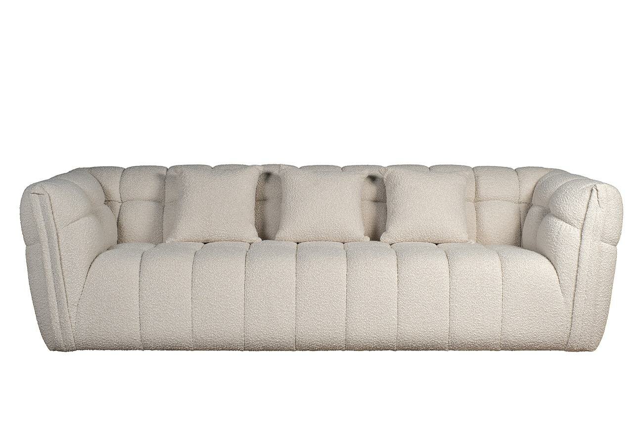 Мебель Garda Decor ZW-26803 Диван Prato трехместный букле белый 249*106*74см арт. ZW-26803