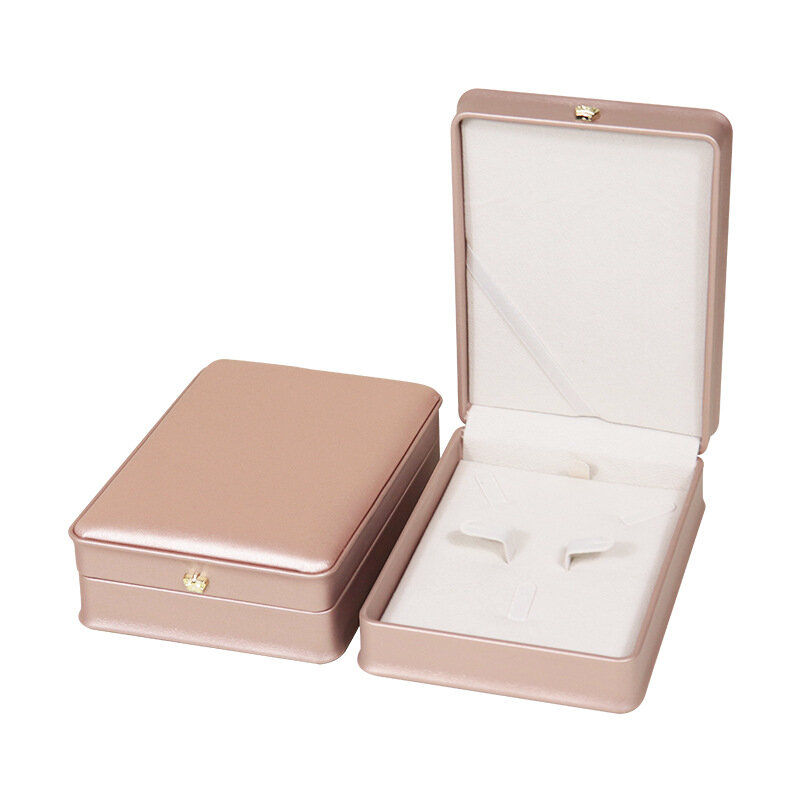 Подарочная коробка "Корона талия", для ювелирных изделий, пластик, розовое золото