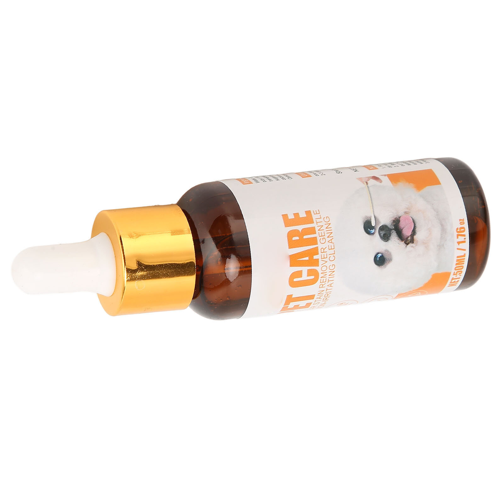 50ml Универсальный Средство от Слезных Пятен для Животных Гигиеническое Средство для Ухода за Лицом Животных с Ватными Шпажками для Домашних Животных, Материал PE+Бамбук, Основные Ингредиенты Экстракт Ромашки, Экстракт Тростника Сахарного, Вода с