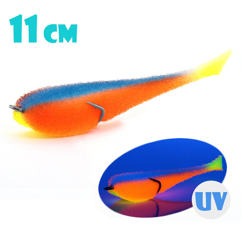 Поролоновая Рыбка Мормыш с Открытым Двойником 11cm #19 (3 шт.)