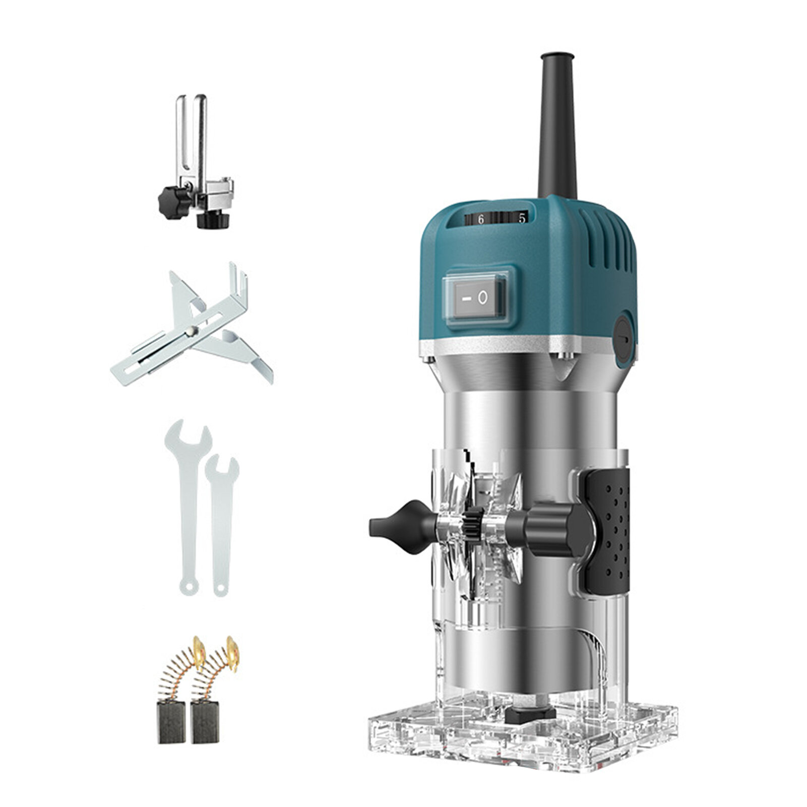 Компактный ручной фрезер 800W, 30000 об/мин, 6 скоростей, вилка EU