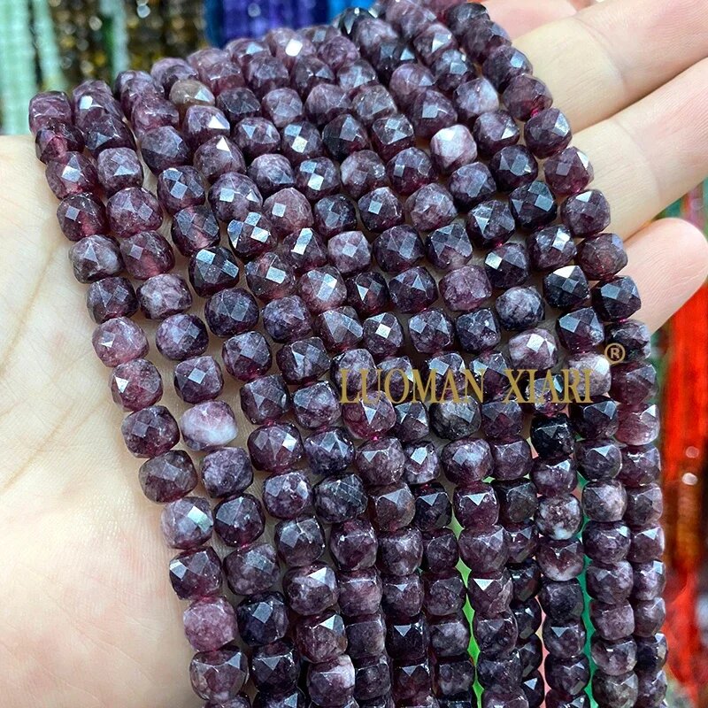 LUOMAN XIARI Солнечный камень халцедон бусины 7-8 мм Фиолетовый, 7-8mm 44-46pcs, garnet color