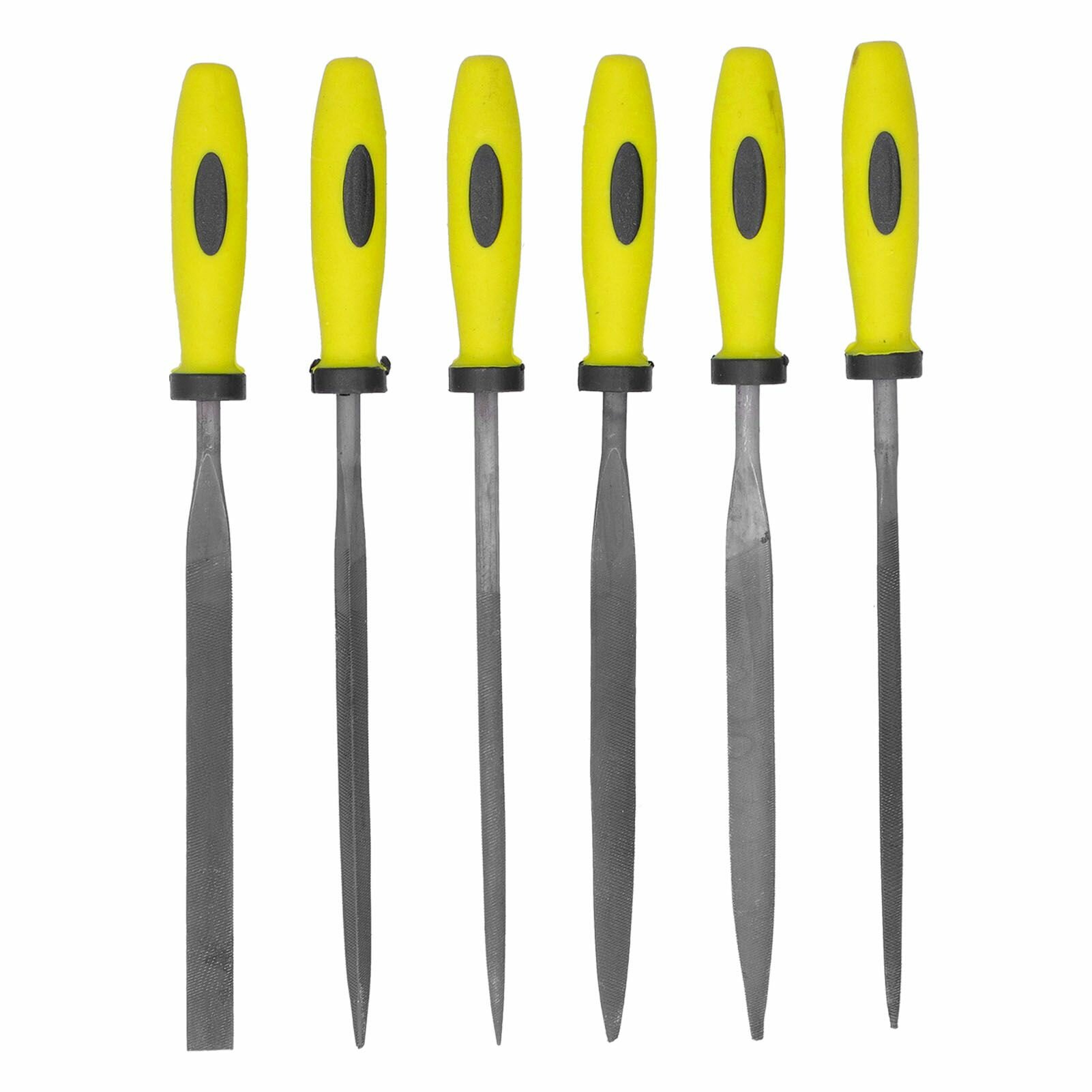 Небольшой набор напильников, 6 шт, заостренные квадратные, круглые, треугольные стальные напильники с плоскими подшипниками для полировки металла, SIL-1113