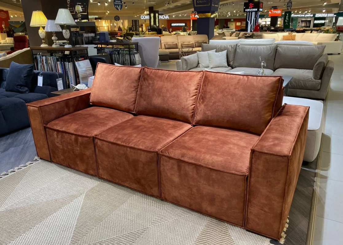 Диван прямой «LOFT» / «лофт» (Мебель Братьев Баженовых), трехместный, раскладной, с ящиком