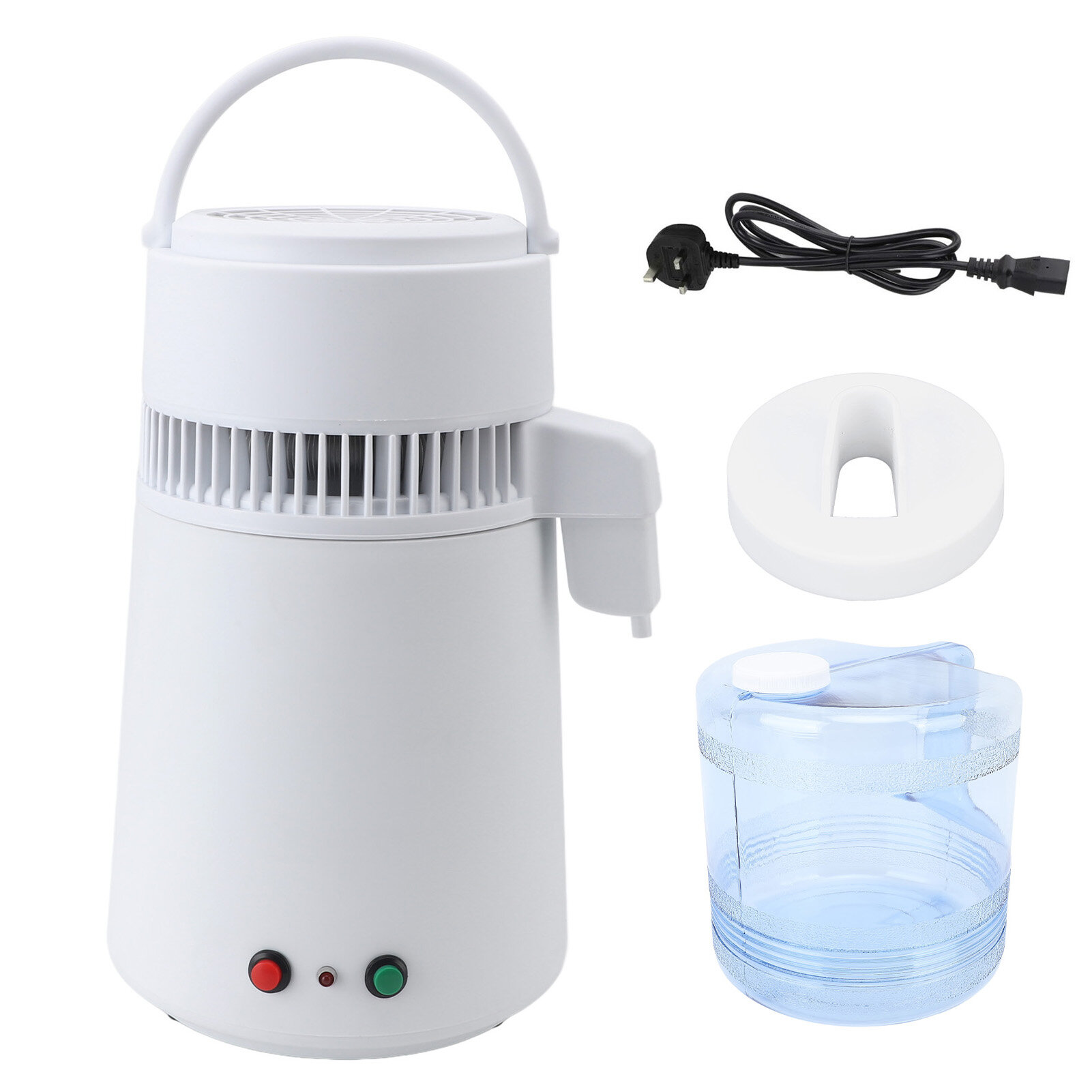 4L Дистиллятор Воды 750W Автоматический Двойная Кнопка Аппарат Дистиллированной Воды с Синим Контейн