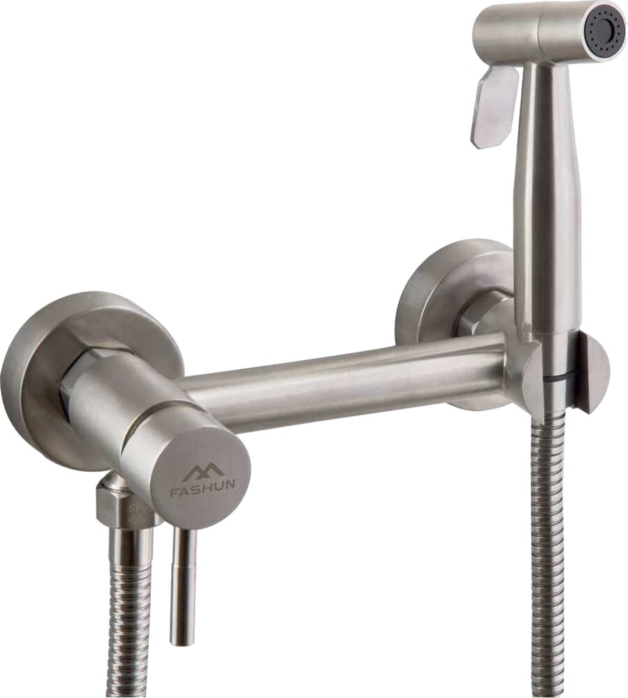 Гигиенический душ Fashun A57503 со смесителем, сталь, матовый, стальной, рычажный, смеситель для биде