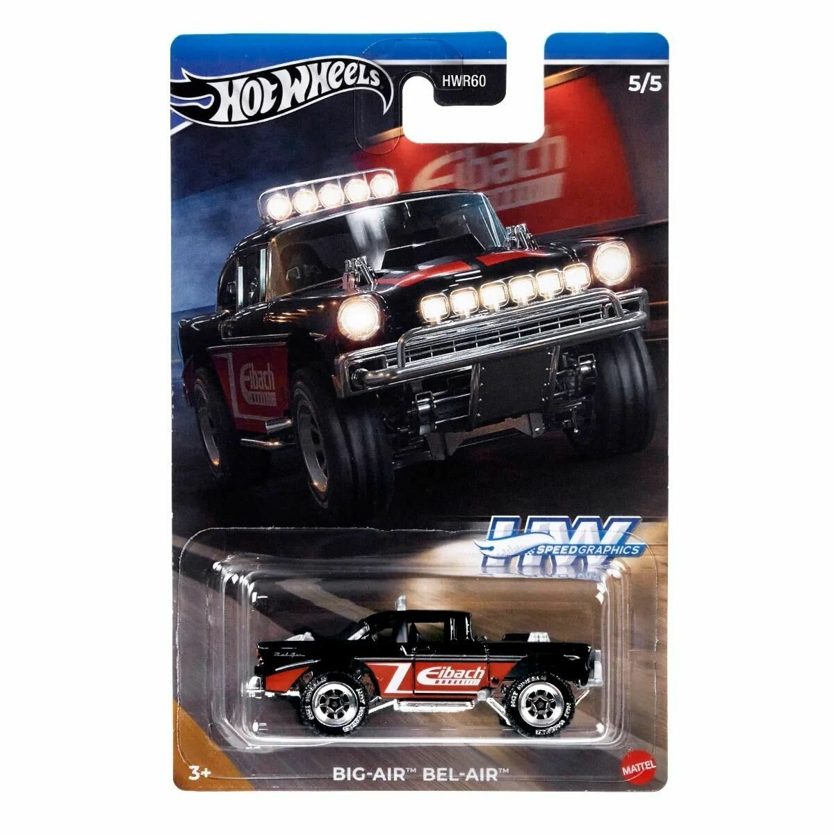 Машинка Hot Wheels SPEED GRAPHICS в масштабе 1:64 - BIG-AIR BEL-AIR (Черный/красный)