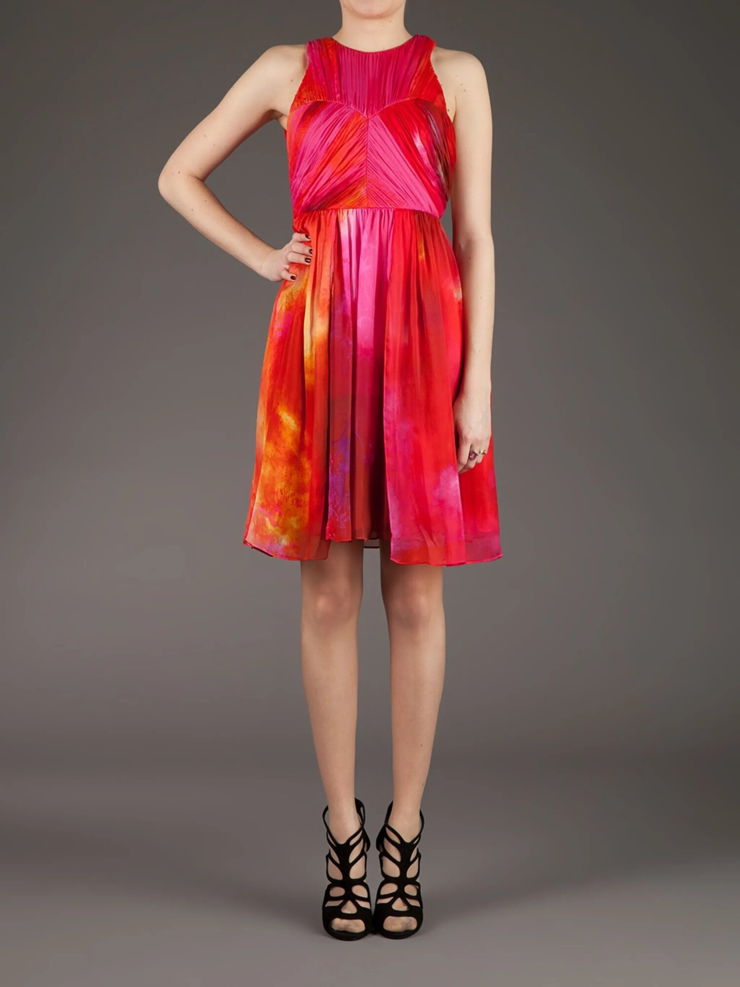 Платье Matthew Williamson Sleeveless dress, размер 8, коралловый/розовый — фото 1