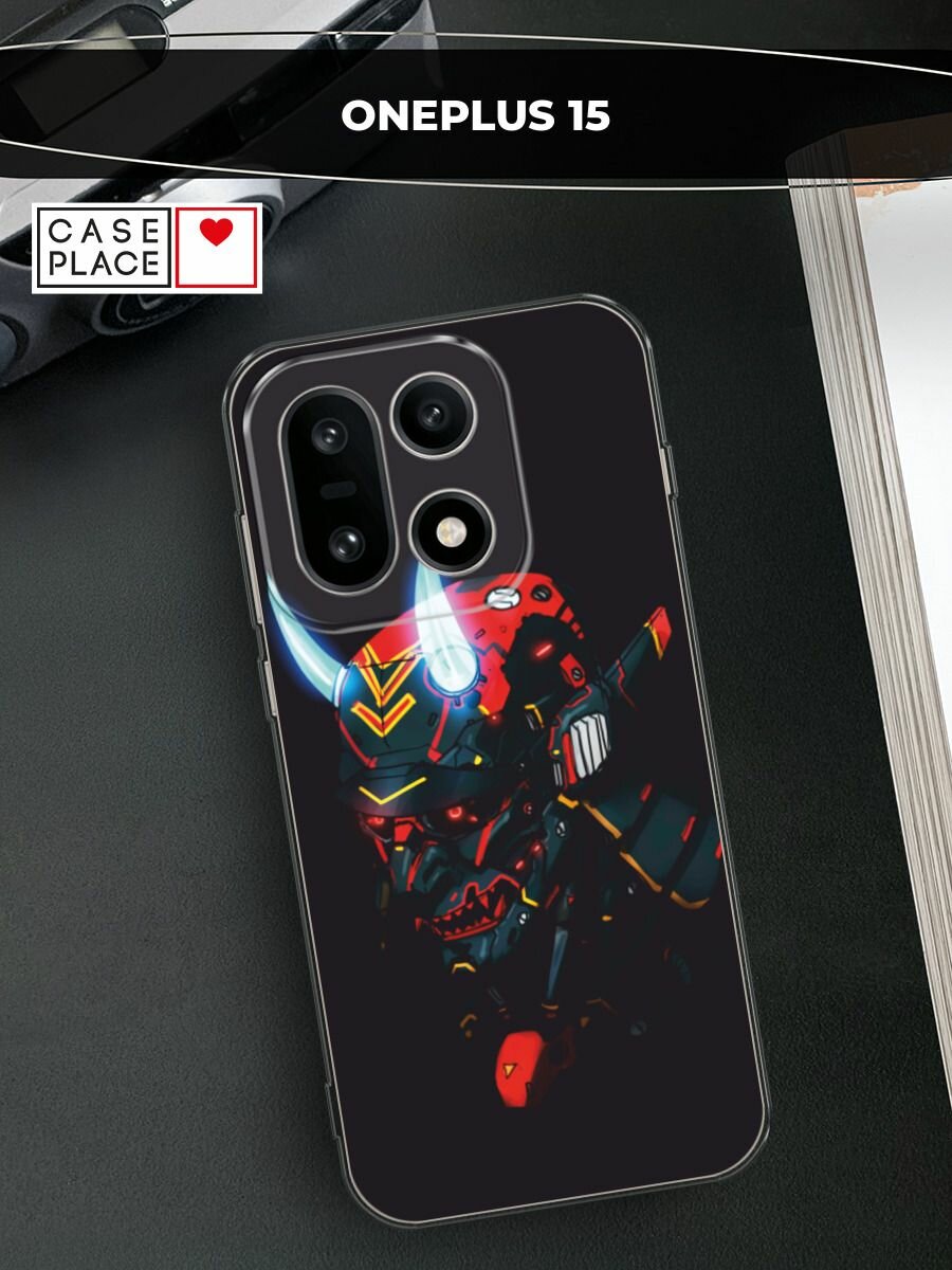 Чехол на OnePlus 15 / Ван Плас 15 с принтом Неоновый самурай