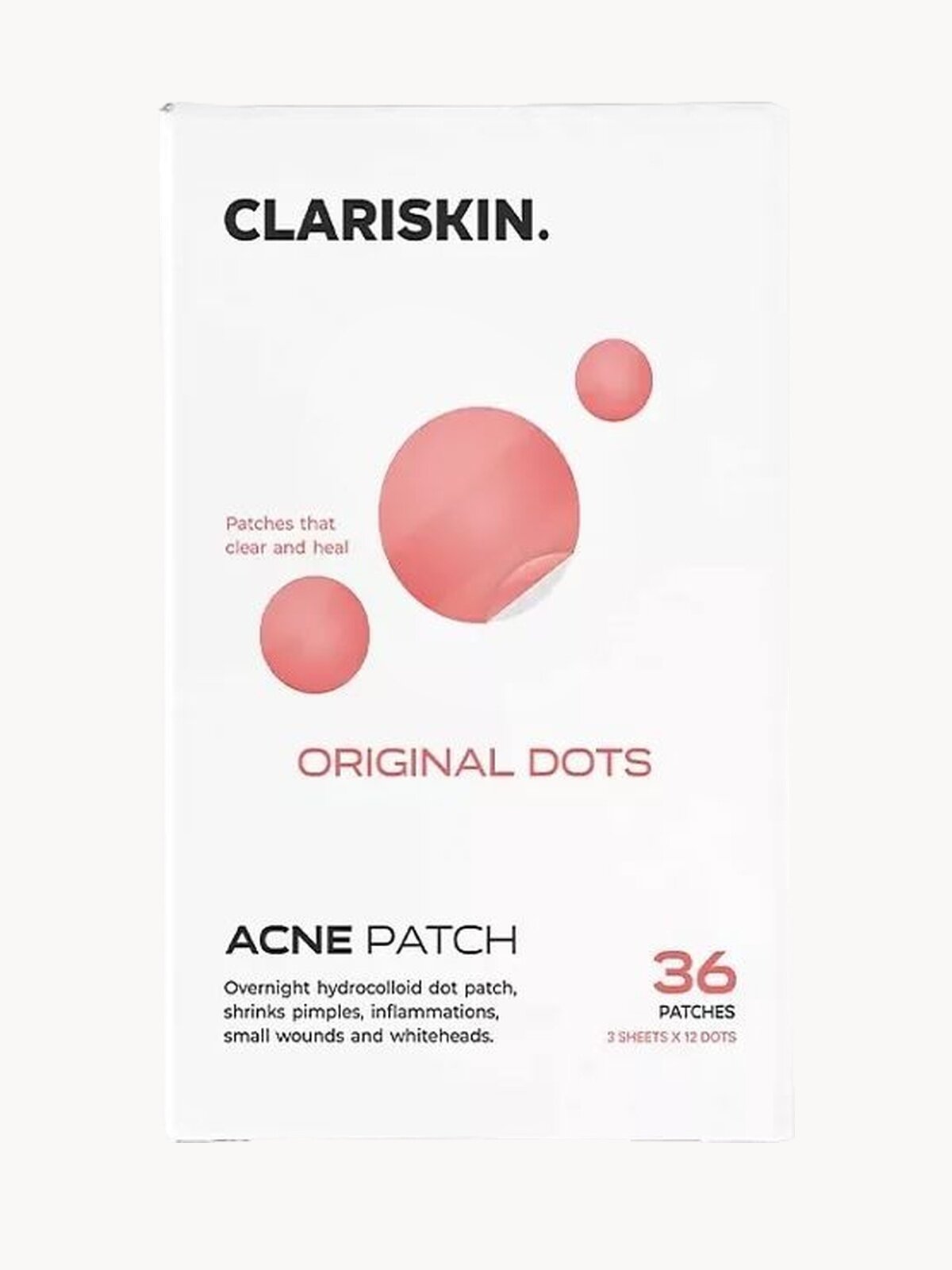 Патчи от прыщей и акне Clariskin 36 шт, точечные патчи.