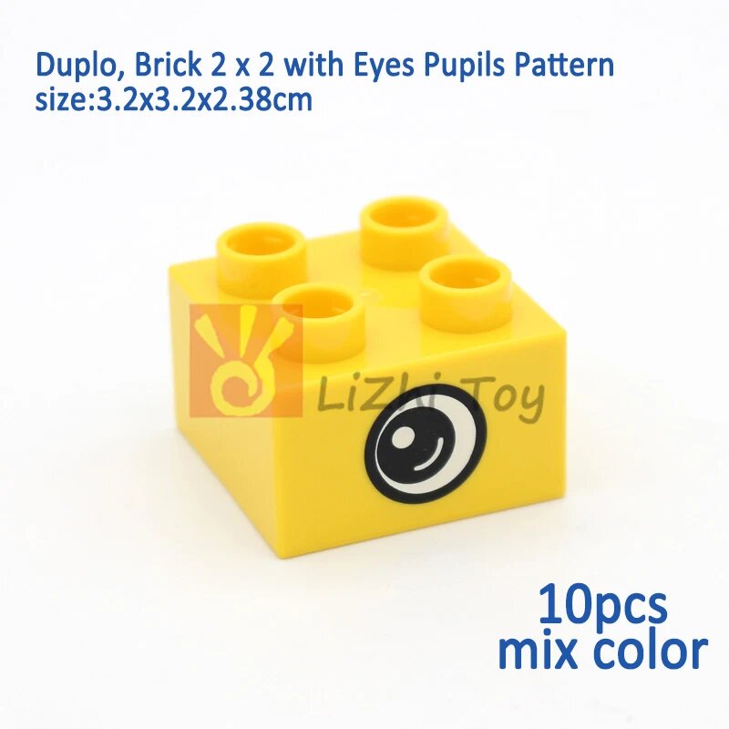 Duplo 2x2 Brick с глазами, 10шт, желтый