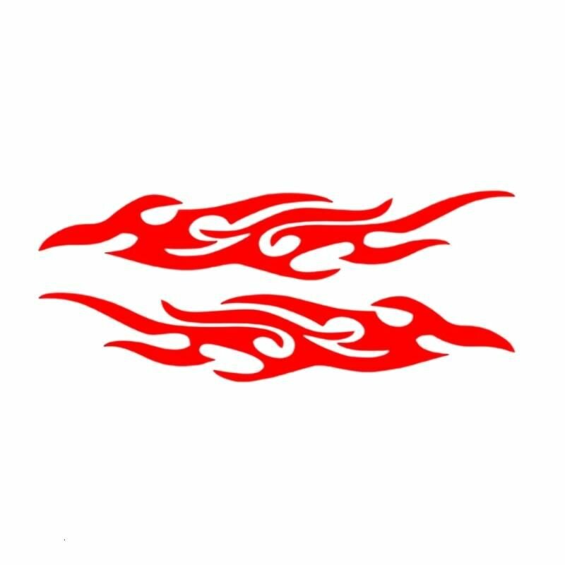 Отражающие наклейки с узором пламени для автомобиля, красный - 40cm