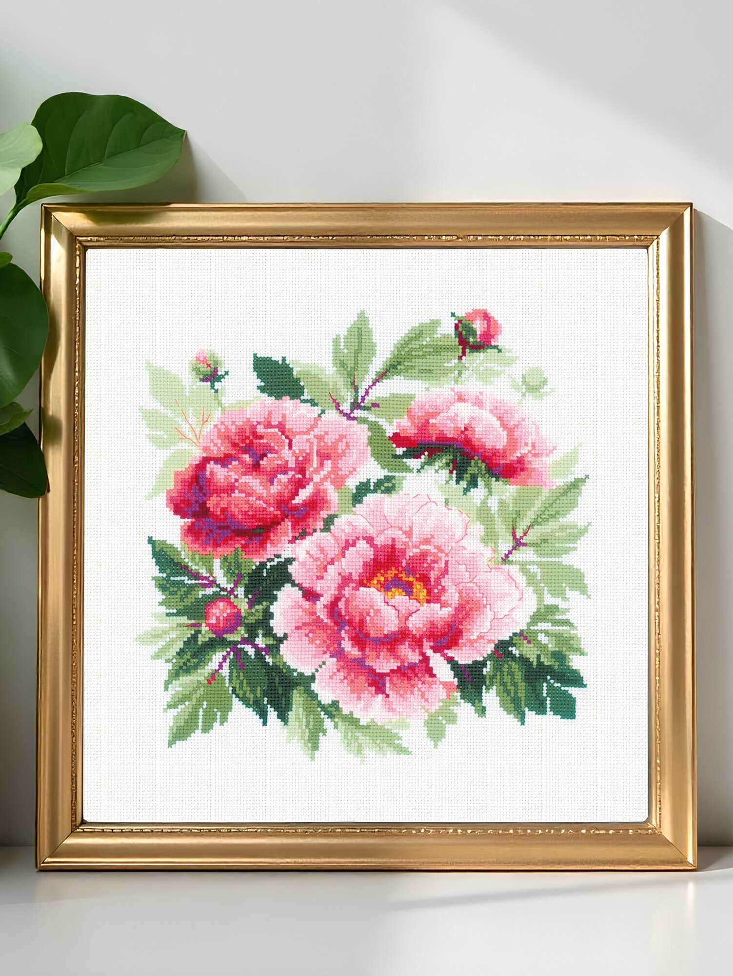 Набор для вышивания крестом Риолис, вышивка крестиком "Древовидный пион", 40*40 см, 1854