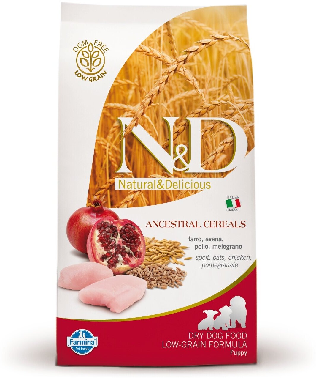 Корм Farmina N&D, для щенков, мелких и карликовых собак, курица, супер-премиум, 2,5 кг