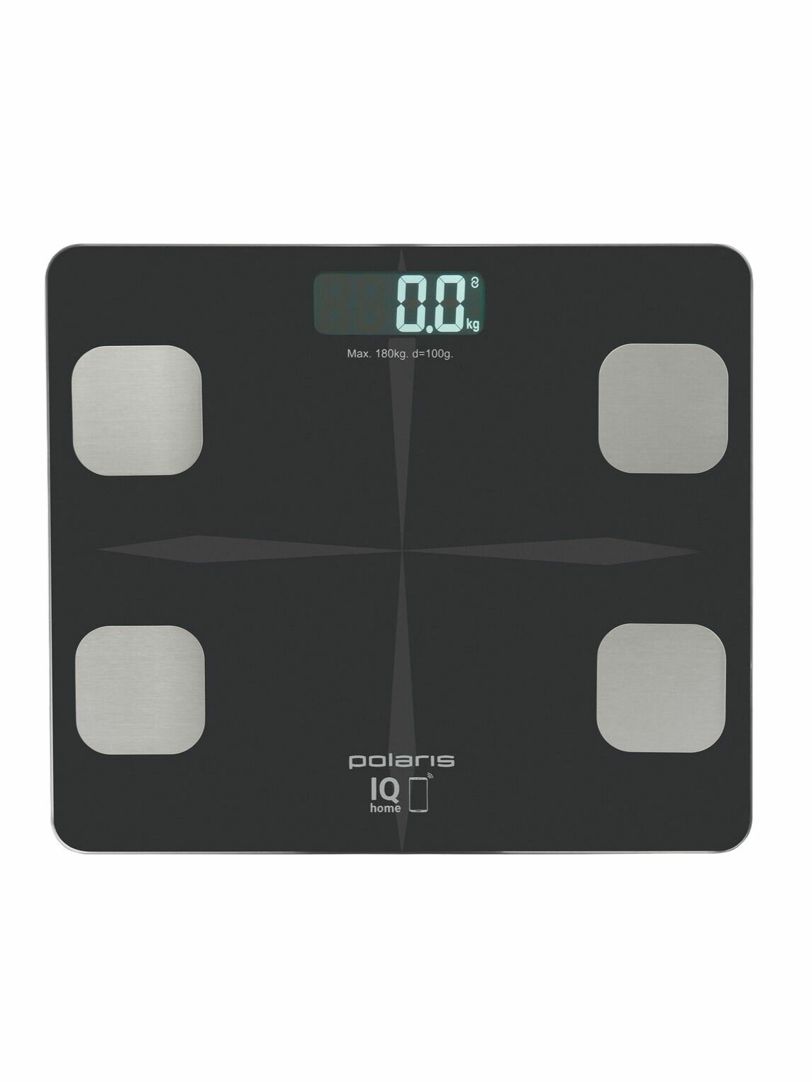 Весы напольные электронные Polaris PWS 1894 IQ Home, Макс. вес 180 кг, Управление со смартфона по Bluetooth, Черный