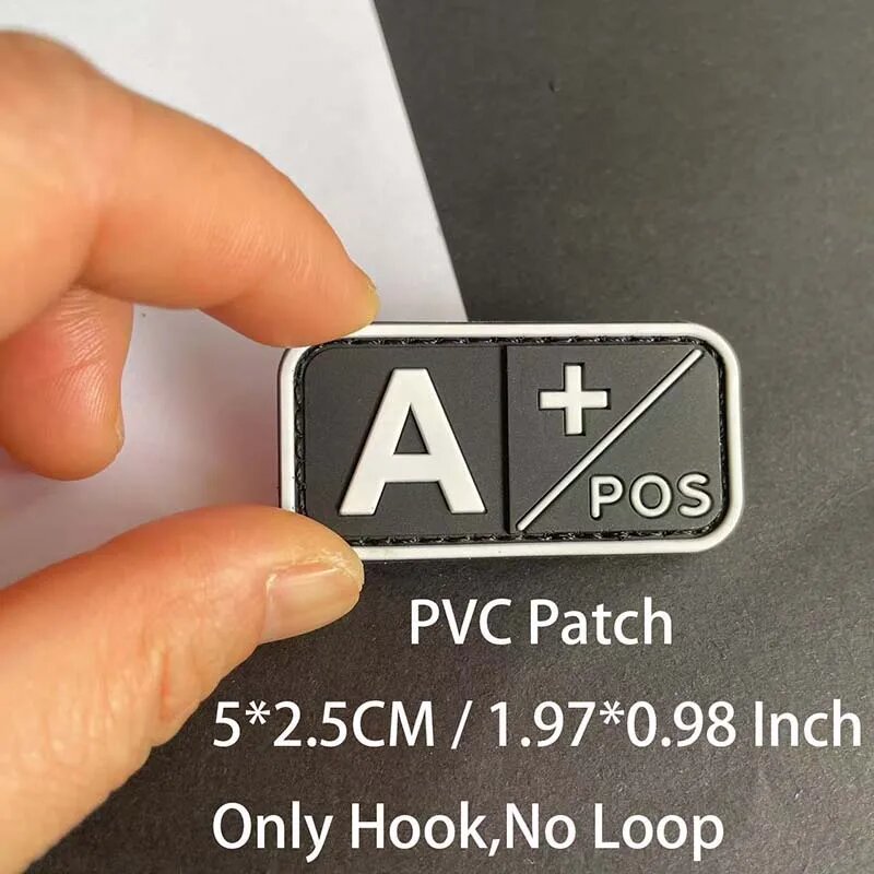 Пластиковая нашивка группа крови HK13 01-White A POS