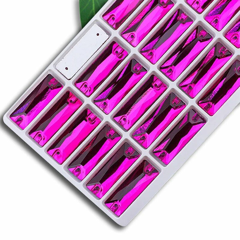Прямоугольные стеклянные стразы 5 размеров Розовый, 5x15mm--42pcs, Rose