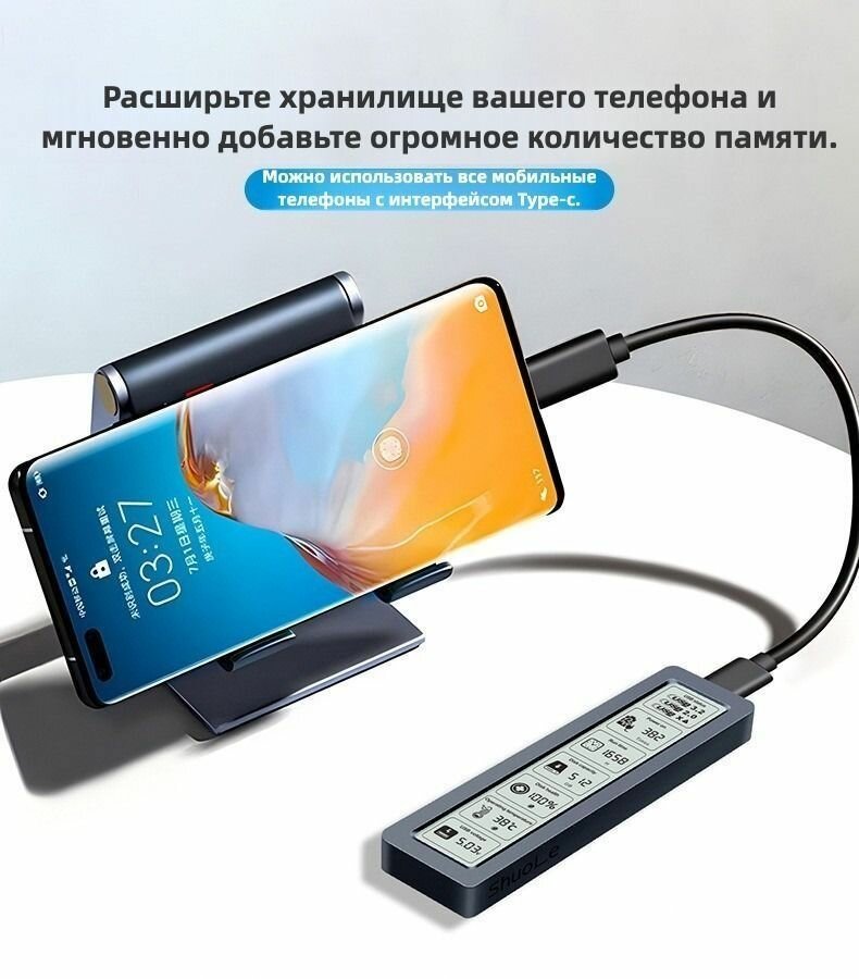 SSD-накопитель с двойным протоколом M.2 NVME/NGFF со скоростью 10 Гбит/ с и экраном дисплея Интеллектуальное цифровое определение работоспособности SSD-адаптера USB Type C