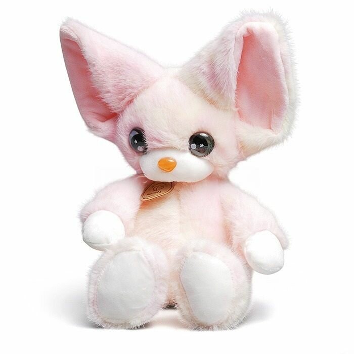 Мягкая игрушка Кот с ушами 28 см бело-розовый