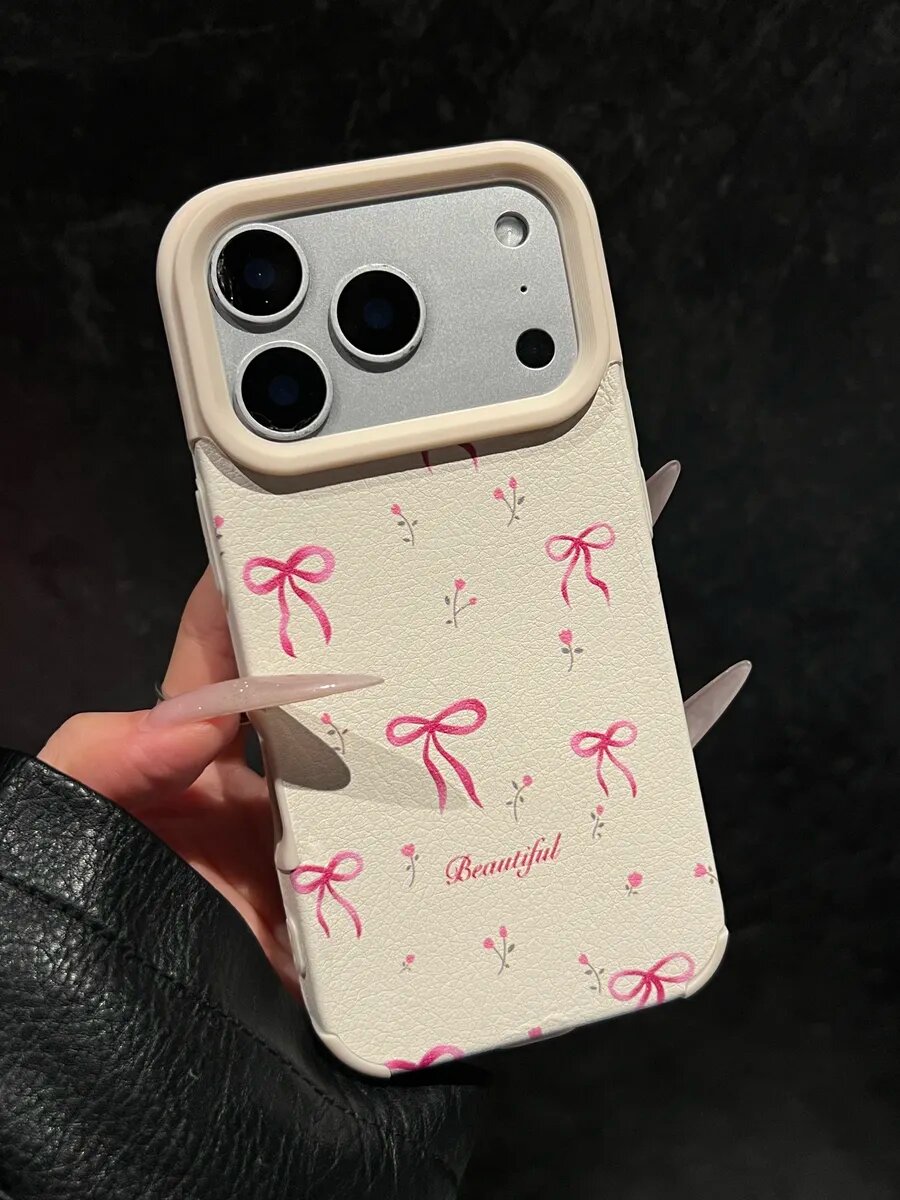 Чехол О'кейси, для iPhone 17 Pro Max, защита камеры, принт, светло-бежевый