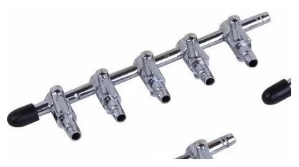 Кран для шланга Boyu на 5 выходов для аквариума (4 x 6 мм) металлический