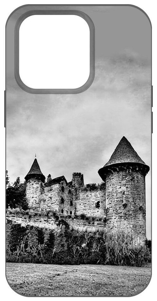 Чехол-накладка Krutoff Soft Case Старый замок для iPhone 14 Pro черный