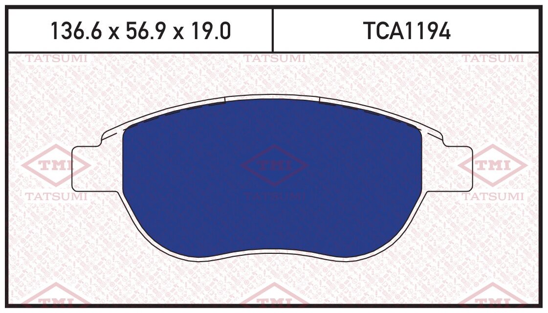 Колодки тормозные дисковые перед TATSUMI TCA1194
