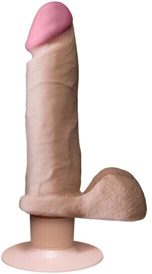 Вибромассажер Doc Johnson -реалистик на присоске The Realistic Cock ULTRASKYN Vibrating 6”- 21,6 см.