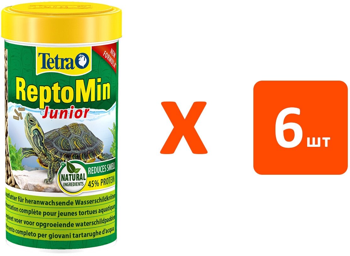 TETRA REPTOMIN JUNIOR корм-палочки для растущих водных черепах (250 мл х 6 шт)