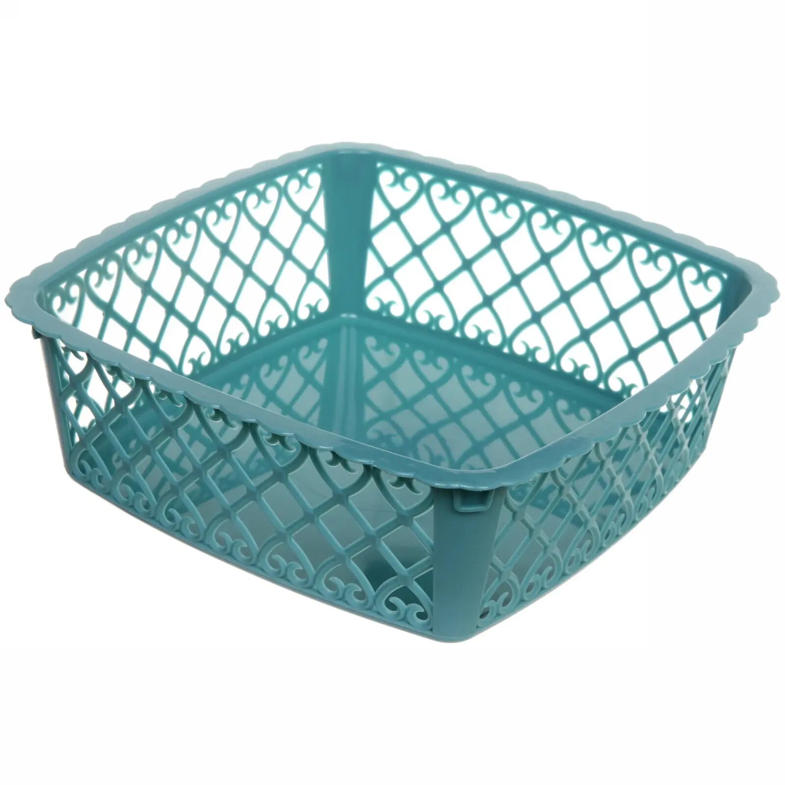 Сухарница пластиковая «Астория», 23х23х7,5см, цвет морская волна, удобная и практичная