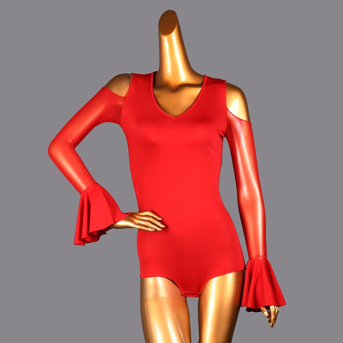 Красный боди для латинских танцев, XXXL