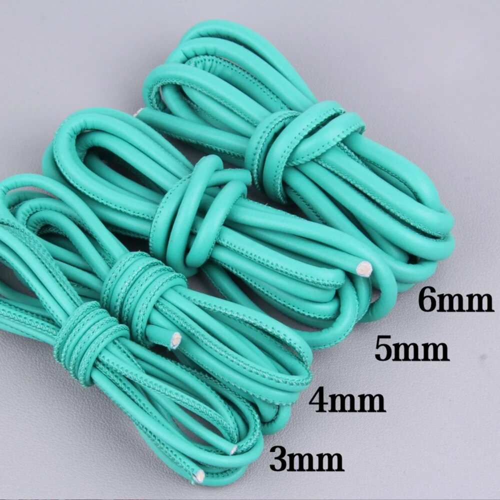 Кожаный шнур из овечьей кожи LMCK REGE 3/4/5/6 мм, 2 метра 5mm, green