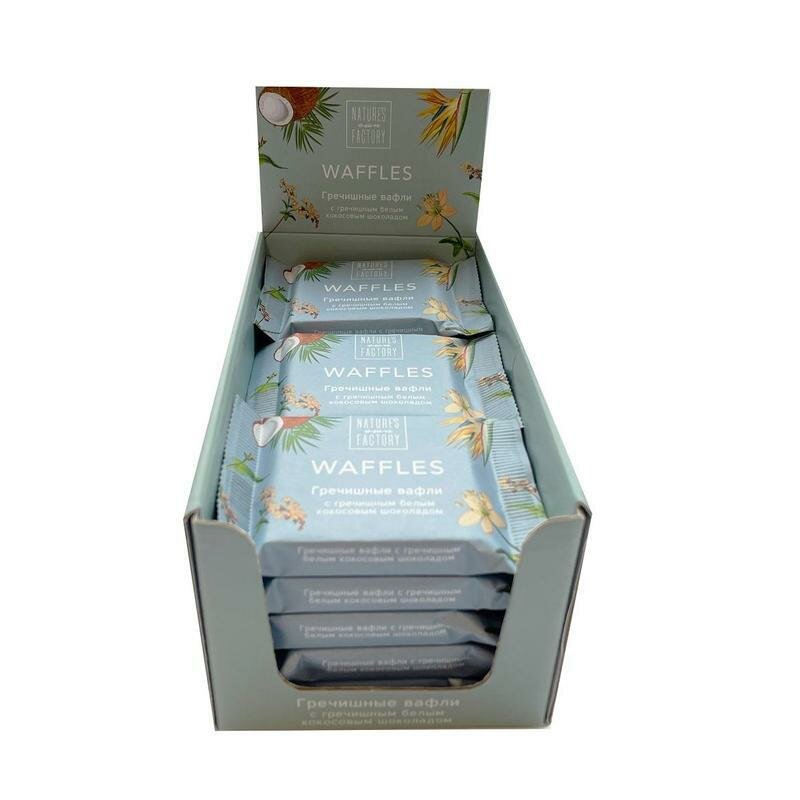 Вафли гречишные Natures own factory с гречишным белым кокосовым шоколадом (18 штук по 20 г)
