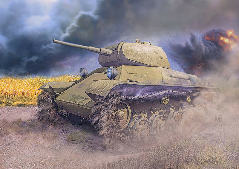 Сборная бумажная модель Танк Т-50 - Картонная фабрика №7 (Журнал)