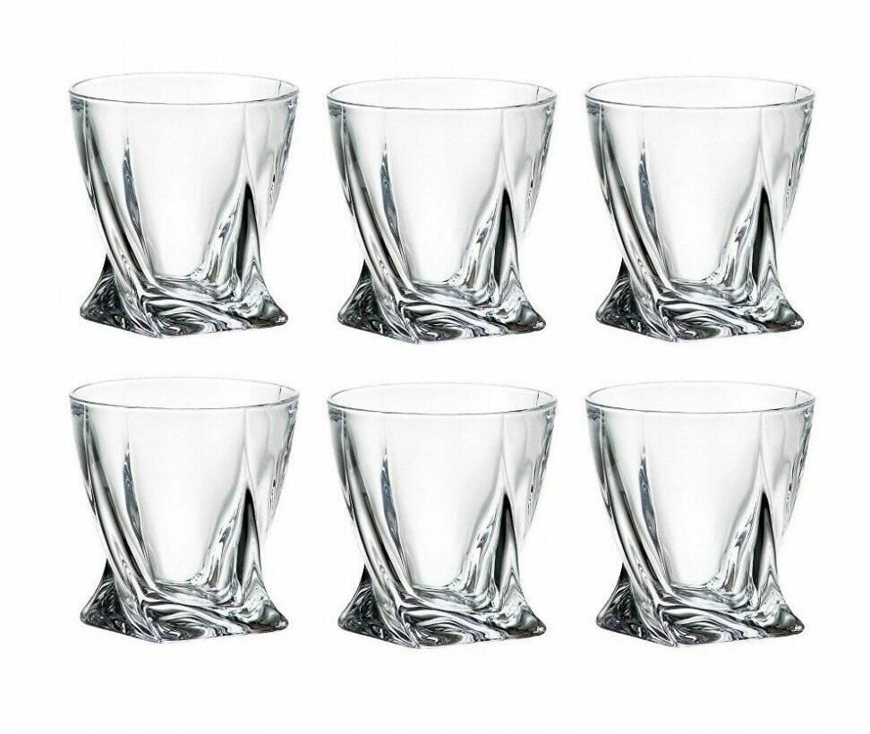 Набор стаканов 340 мл 6 шт "Квадро" для виски, для воды, универсальный. Crystalite Bohemia