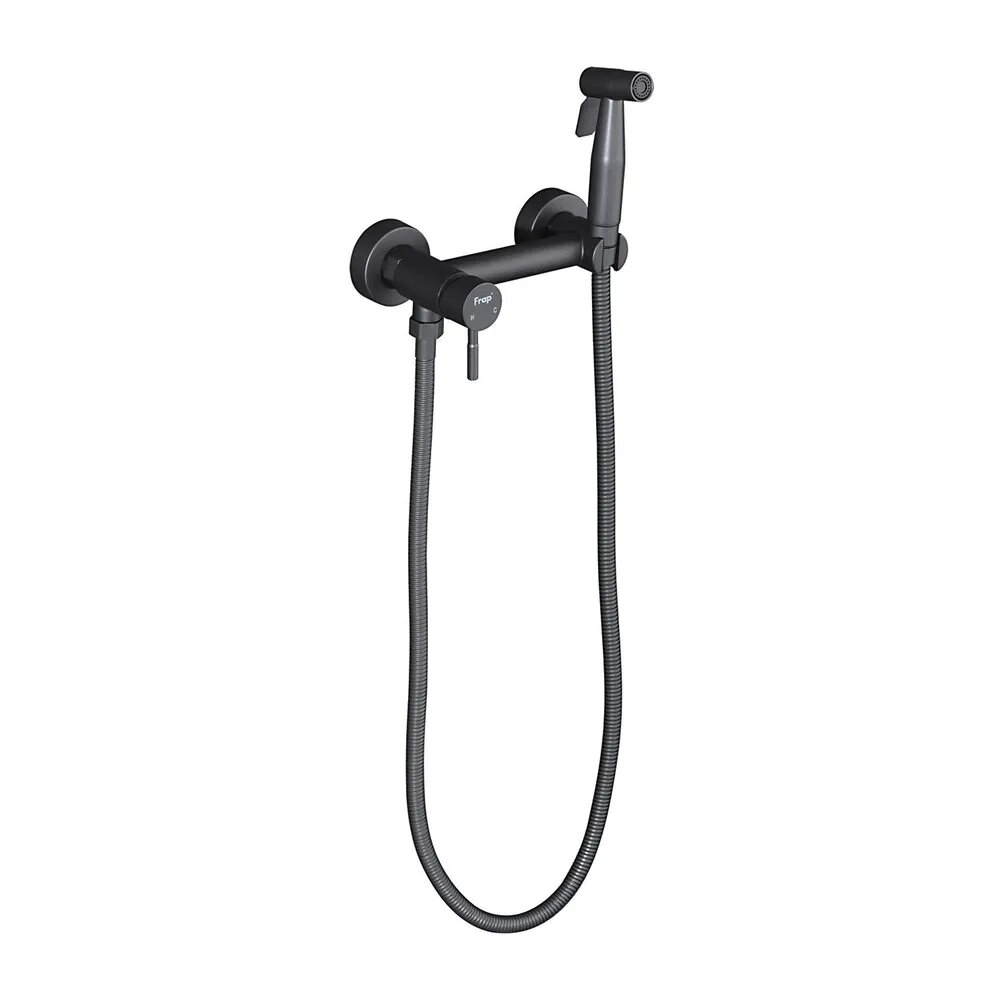 Смеситель с гигиеническим душем Frap F7503-9, оружейная сталь