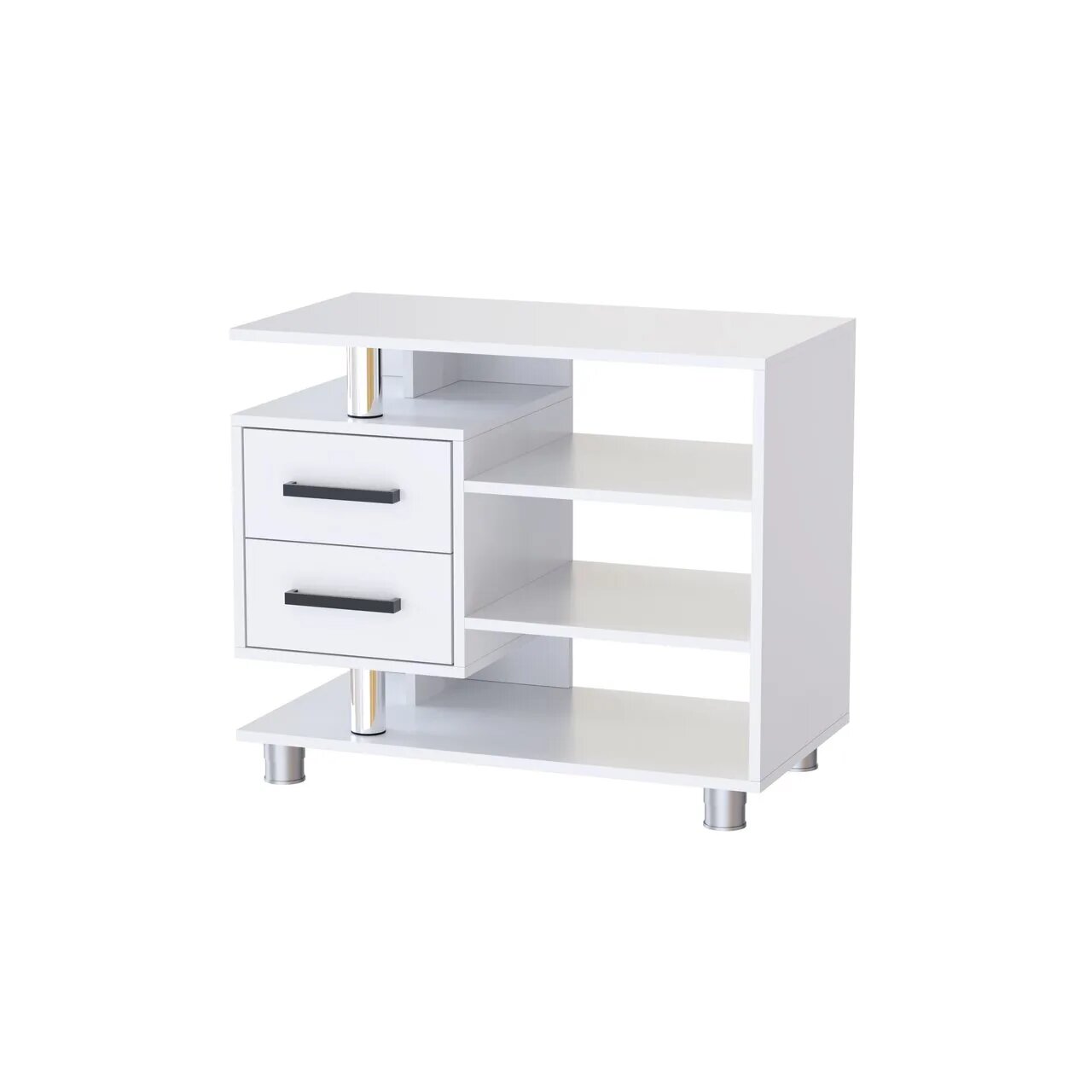 Тумба ТВ 011 (2я) роликовые направляющие, ЛДСП (Белый) 80х43х67